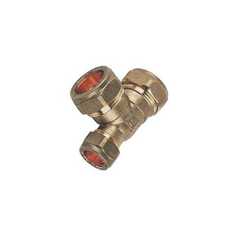 Compression Brass Reduced End Tee Candw Berry