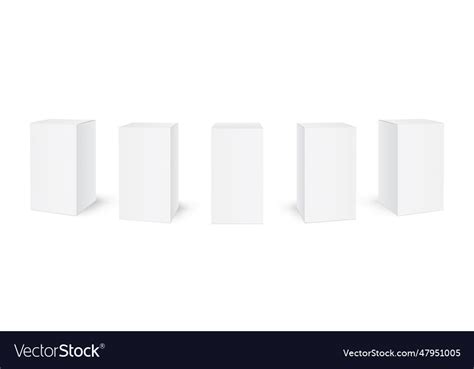 Blank Cardboard Package Boxes Mockup Box Set Five Vector Image