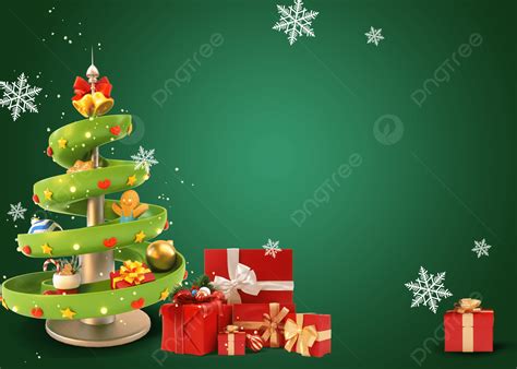 Christmas 3d Green Christmas Tree T Snowflake Background Christmas Green Christmas Tree