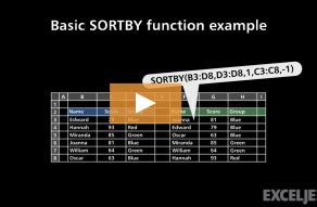 Excel SORTBY Function Exceljet