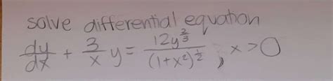 Solved Solve Differential Equation