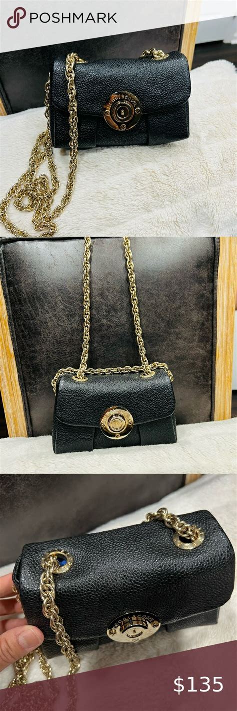Henri Bendel Milliner Caviar Black Leather Cross Body Bag Black