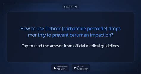 How To Use Debrox Carbamide Peroxide Drops Monthly To Prevent Cerumen
