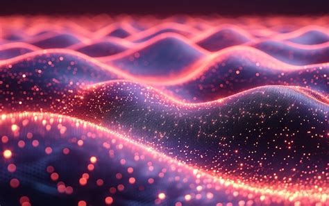 Premium Photo Futuristic Holographic Particle Display Glowing Particles And Data Flow Concept