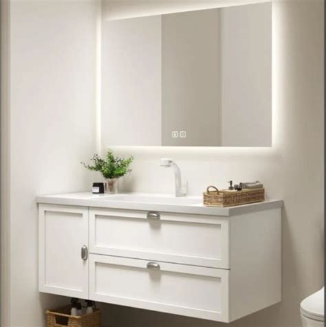 Factory Wholesale Simple Wall Hanging Solid Wood Bathroom Cabinet Wash