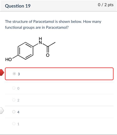 paracetamol structure functional groups