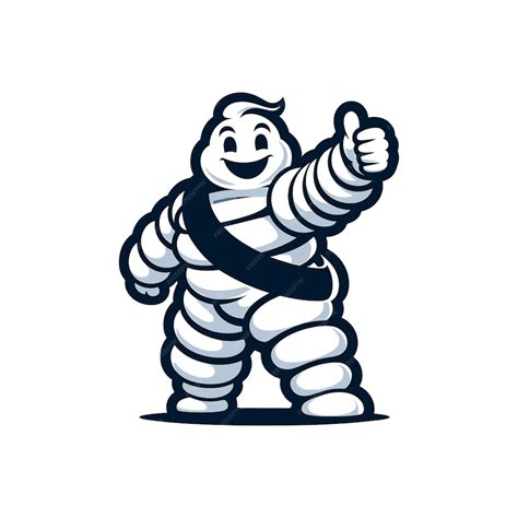 Modèle De Logo De Mascotte Michelin Man Vecteur Premium