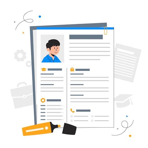 Premium Vector Profile Data CV Resume Illustrations