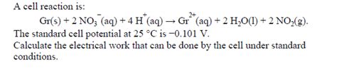 Solved A Cell Reaction Is Chegg