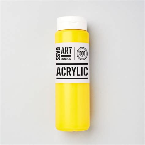 Cass Art Acrylic Paint 500ml Primary Yellow Cass Art