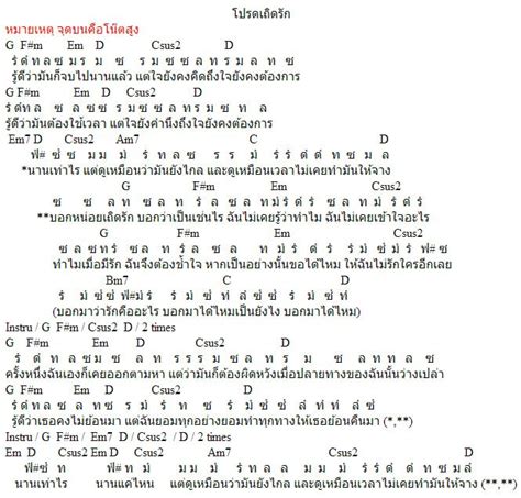 โน๊ตขลุ่ย เพลง โปรด เถิด รัก Cocktail