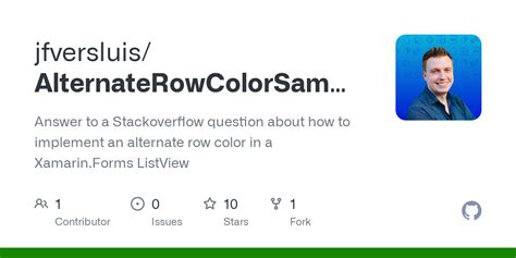 Github Jfversluisalternaterowcolorsample Answer To A Stackoverflow