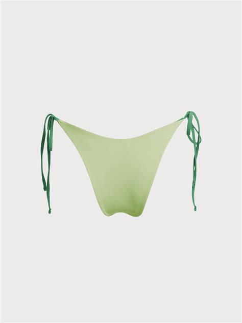 Ribbed Tie Reversible Bikini Bottom And Reviews Purplelight Greenred