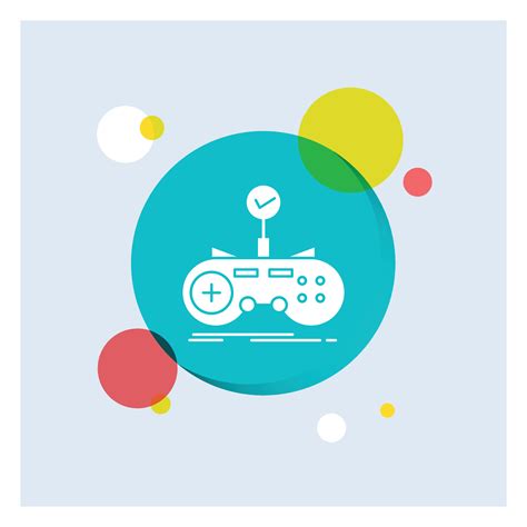 check controller game gamepad gaming white glyph icon colorful