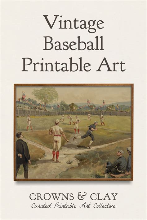 Vintage Baseball Printable Art Sports Party Decor Bedroom Poster