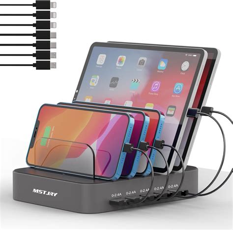 Amazon Com MSTJRY Charging Station For Multiple Devices Port Multi USB A Charger Stations