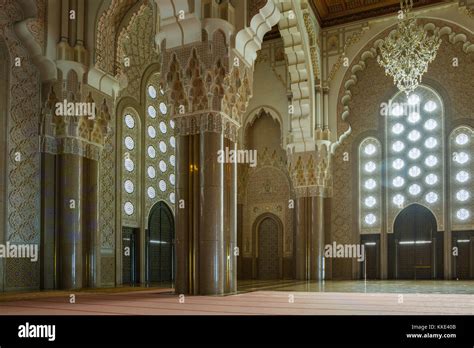 Im Inneren Der Moschee Hassan Ii In Casablanca Marokko Stockfotografie
