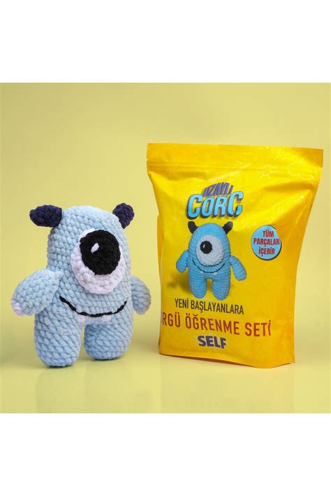 Self Uzaylı Corç Örgü Öğrenme Seti Yeni Başlayanlara Uygun Video Anlatımlı Amigurumi Kiti örgü