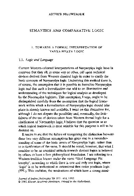 Pdf Semantics And Comparative Logic