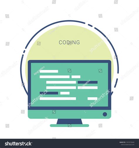 Programming Coding Concept Code On Screen เวกเตอร์สต็อก ปลอดค่า