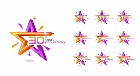 Звездный логотип с числами дня рождения 21 22 23 24 25 26 27 28