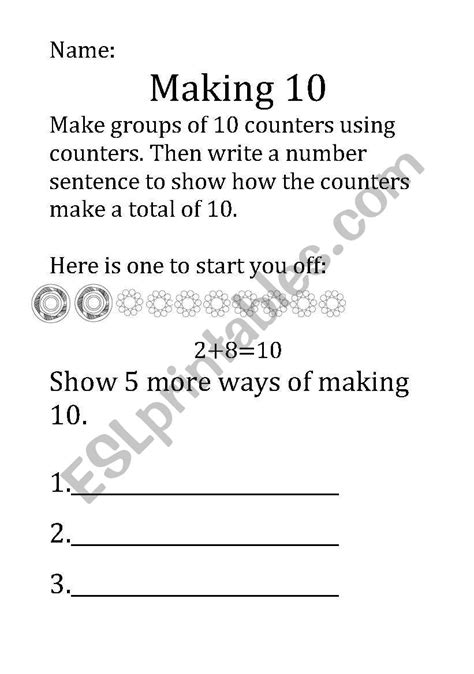 Ways To Make 10 Worksheet