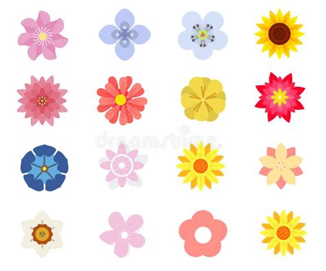 Conjunto De Flores Gr Ficas Ilustraci N Del Vector Ilustraci N De