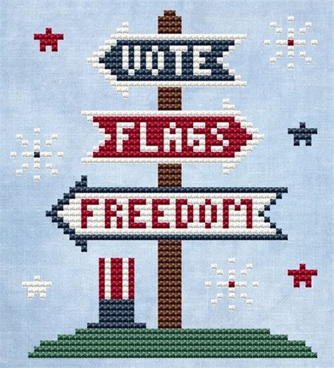 Cute Embroidery By Kate Patriotic Sign Cross Stitch Pattern 123stitch