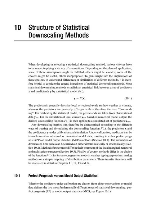 structure of statistical downscaling methods chapter 10 statistical
