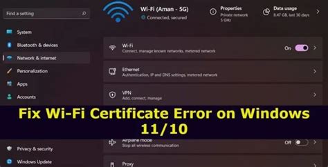 Fix Wi Fi Certificate Error On Windows 11 10 Wifi Blue Screen Windows