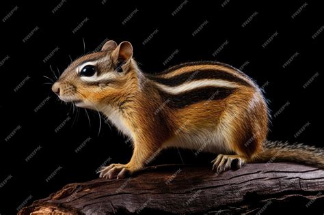 Premium Ai Image Chipmunk On Black Background