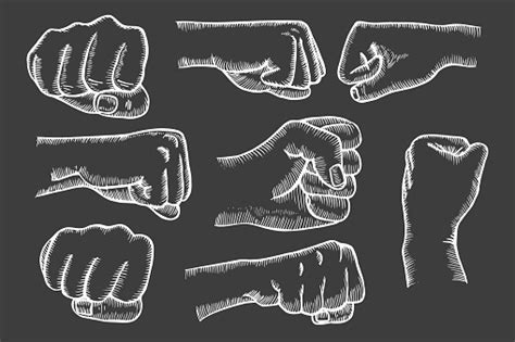 세트마다 Fists 가리키기에 대한 스톡 벡터 아트 및 기타 이미지 가리키기 골동품 닫은 Istock