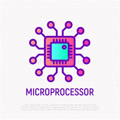 Microprocessor Thin Line Icon Modern Vector Illustration Stock Vector Illustration Of Board