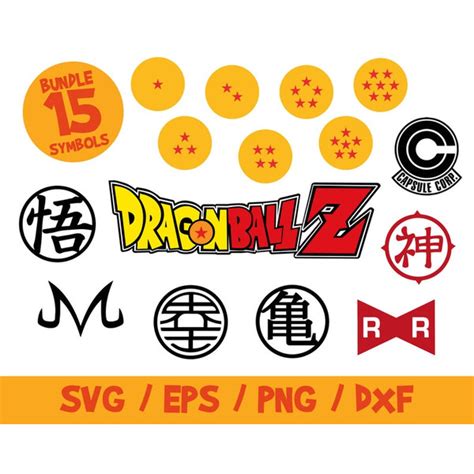 Dragon Ball Symbols Svg Vector Bundle Cricut Silhouette Kaio Inspire