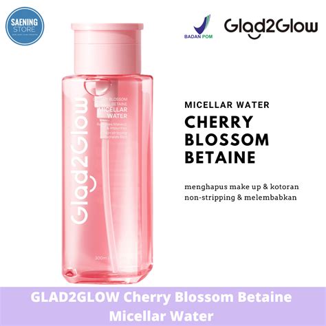 Jual Glad2Glow Cherry Blossom Betaine Micellar Water Pembersih Wajah