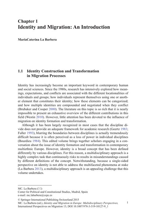 Pdf Identity And Migration An Introduction