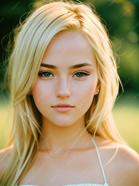 Premium Ai Image A Girl With Blonde Hair And A White Dress