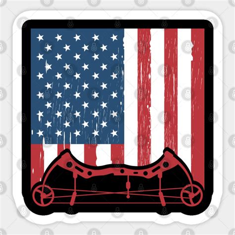 Archery Bow Hunting Usa Flag Archery Usa American Flag Sticker