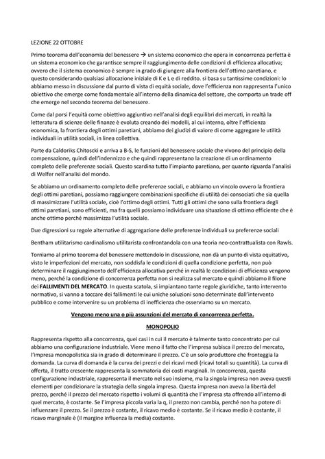 Lezione 22 Ottobre Scienza Lezione 22 Ottobre Primo Teorema Dell