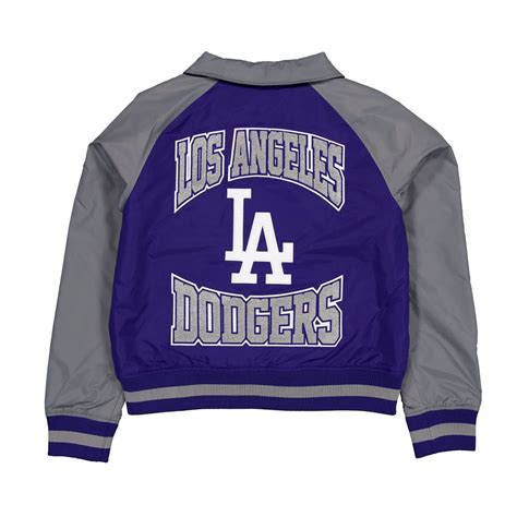 Royalgray Nylon Los Angeles Dodgers Throwback Jacket