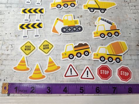 Construction Equipment Heavy Machinery Assorted Stickers 21 Pack