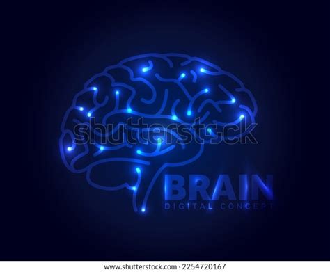 Digital Brain Concept Template Deep Learning Stock Vector Royalty Free Shutterstock