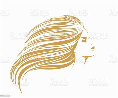 뷰티 살롱과 헤어 스튜디오 일러스트 길고 물결 모양의 헤어 스타일과 우아한 메이크업을 가진 여성 털에 대한 스톡 벡터 아트 및 기타 이미지 Istock
