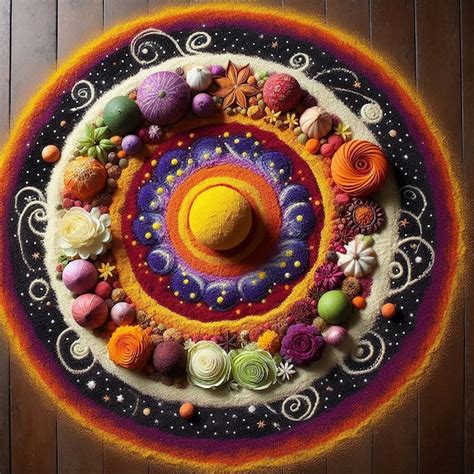 Circular Rangoli Design Ideas Premium Ai Generated Image