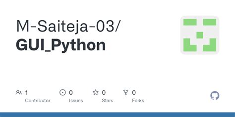 GitHub M Saiteja GUI Python