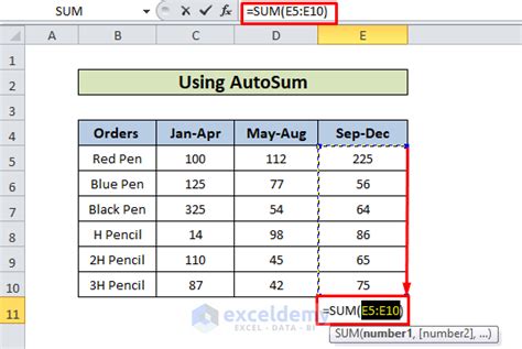 How To Sum Columns In Excel Methods ExcelDemy