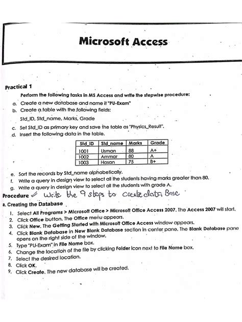 Ms Access Question Ans Sample Pdf