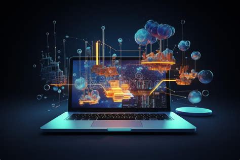 Futuristic Data Analytics And Conceptual Brainstorming Visualization Stock Illustration