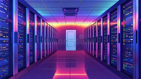 Server Racks In Data Center Room High Density Networking Equipment