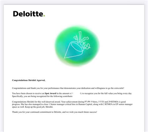 I Am Excited To Share That I Have Been Awarded The Spot Award